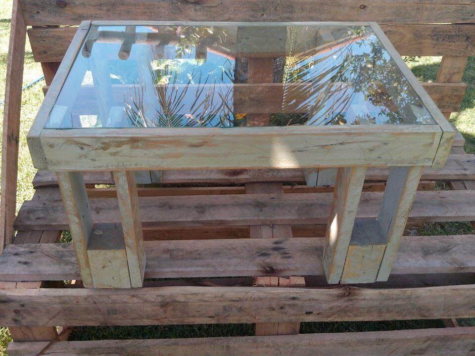 Payment Impose Surprise Pallet Table With Glass Top Microphone Whether Wave