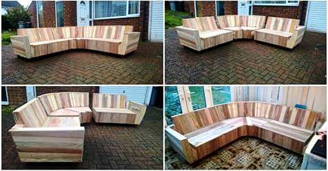 DIY Pallet Sofa with Fancy Curves - Easy Pallet Ideas